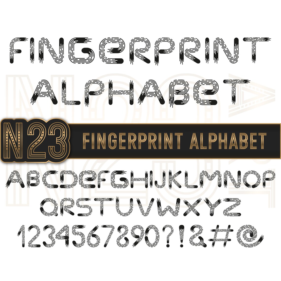 Fingerprint Alphabet Letters svg. Fingerprint font svg. | Etsy
