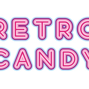 Retro Candy Love Line Font. Clipart. Ai, Eps, Svg, Png Files ...
