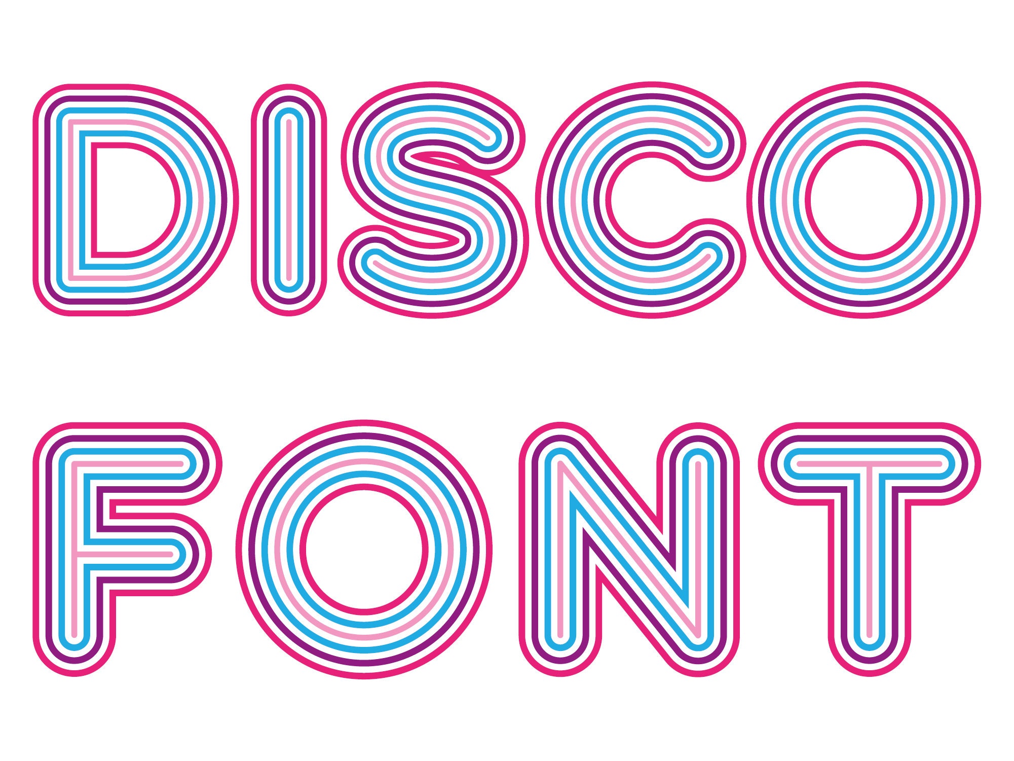 Retro Disco Font. Letters With Rounded Lines. Clipart Alphabet. Ai, Eps ... Retro Disco Font. Letters With Rounded Lines. Clipart Alphabet. Ai, Eps ...
