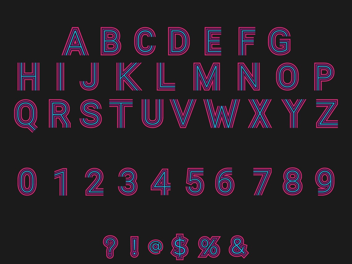 Retro Disco Font. Clipart Svg Png Files. Sublimation. - Etsy