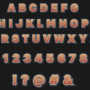 Retro Line Font. Clipart Alphabet Letters. Ai, Eps, Svg, Png Files ...