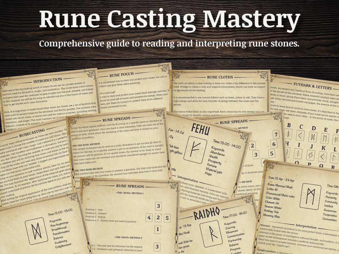 Ultimate Rune Guide, Runes Grimoire Printable, Rune Cheat Sheets, Norse ...