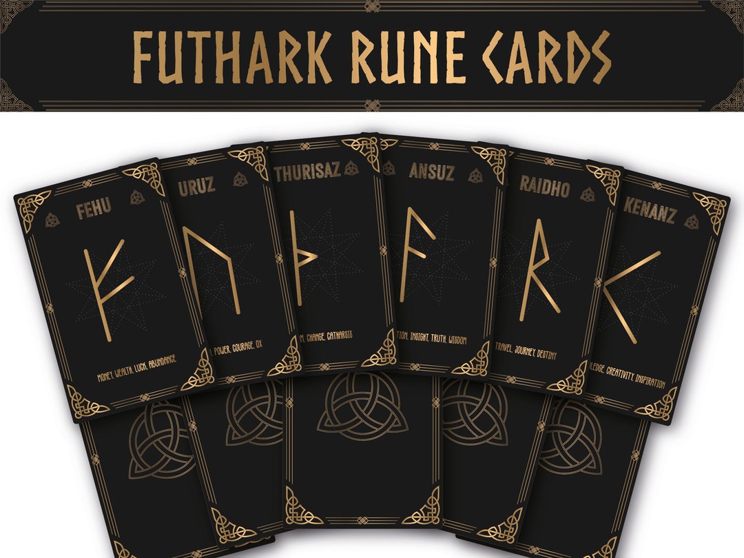 Futhark Rune Cards for Meditation and Divination. Oracles. Celtic ...