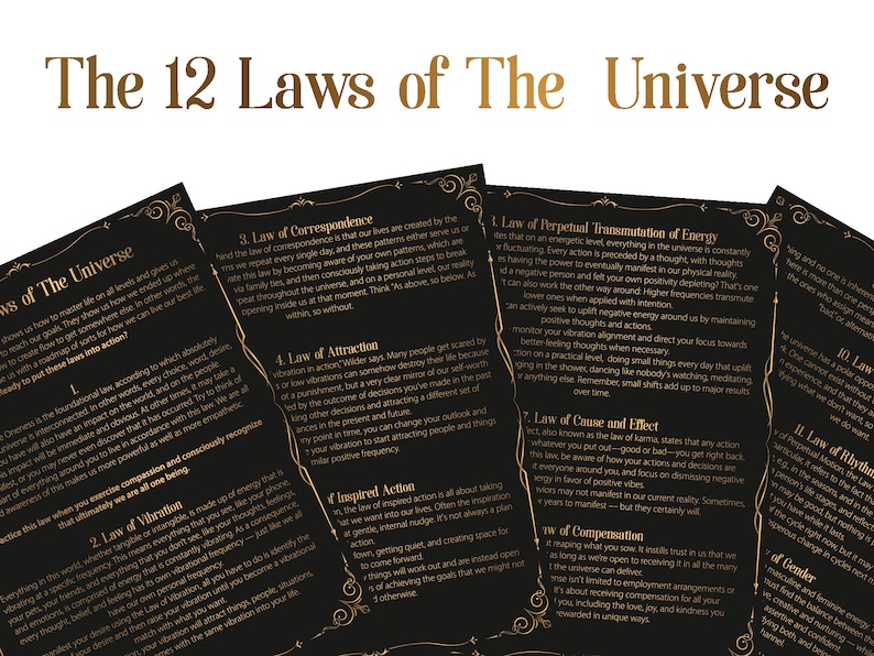 The 12 Laws of the Universe. Cheatsheet. Spirituality. Wellness ...
