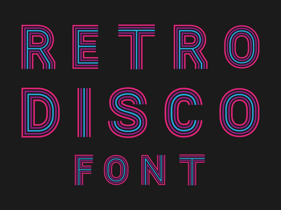 Retro Disco Font. Clipart Svg Png Files. Sublimation. - Etsy