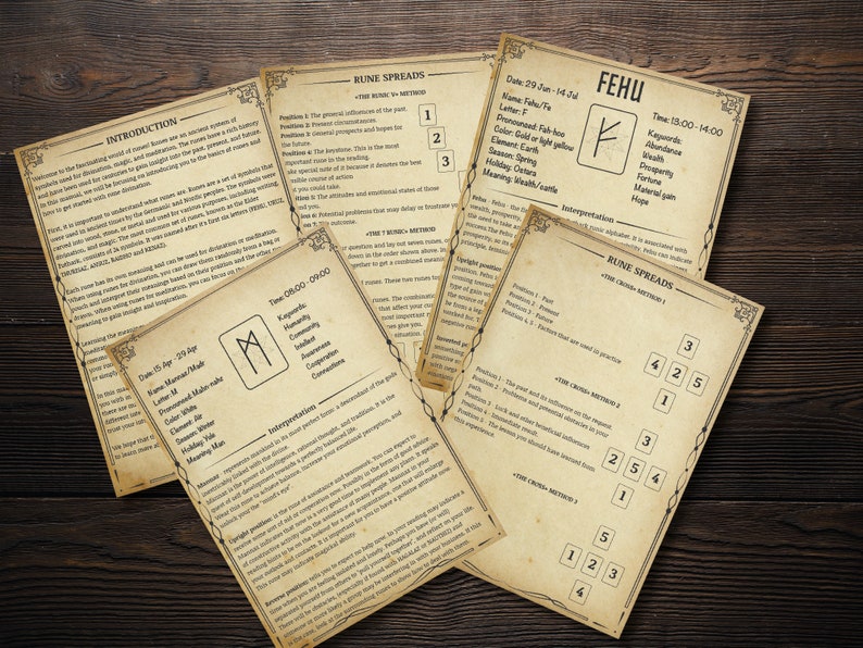 Ultimate Rune Guide, Runes Grimoire Printable, Rune Cheat Sheets, Norse ...