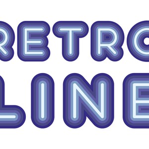 Retro Blue Line Font. Alphabet Clipart Ai, Eps, Svg ,png Files ...