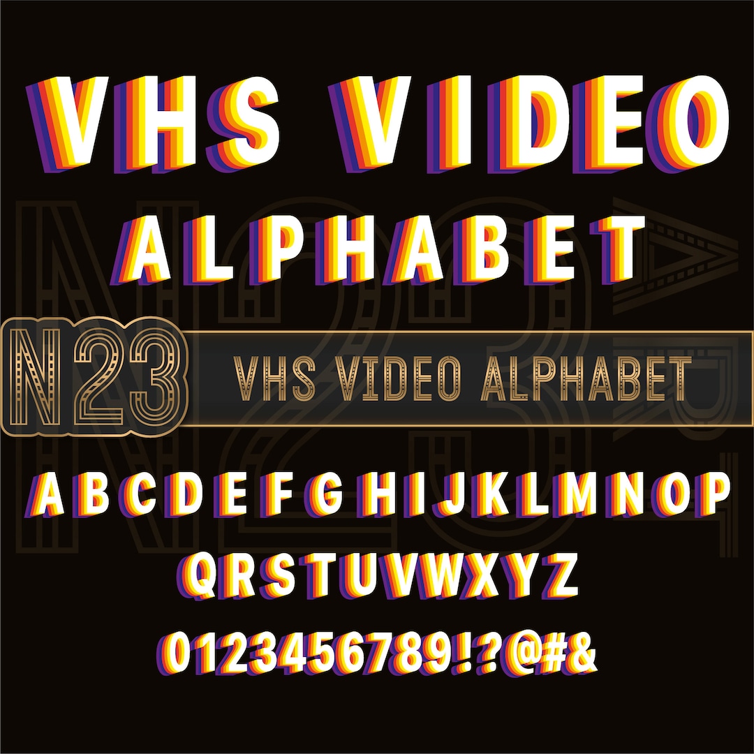 Retro VHS Video Alphabet, Colorful Letters Svg. Rainbow Letters Svg ...