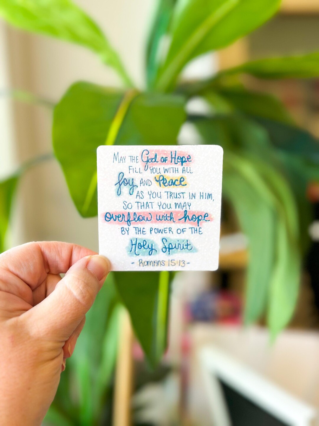 Romans 15:13 | Christian Bible Verse Sticker | Hand-written Sticker ...