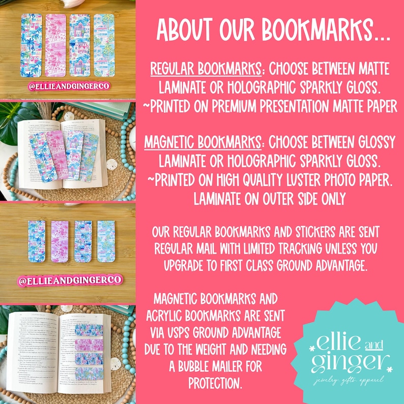 Book Themed Bookmarks – Set of 4 or Single | Matte Laminated | Reader ...