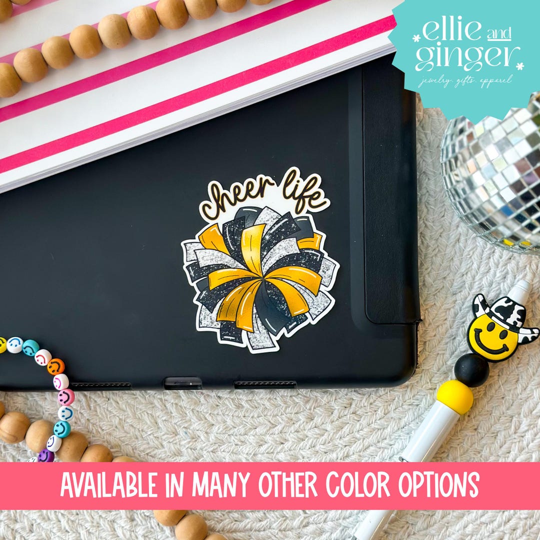 Cheer Life Sticker | Cheerleader Pompom Sticker | Glossy Water ...