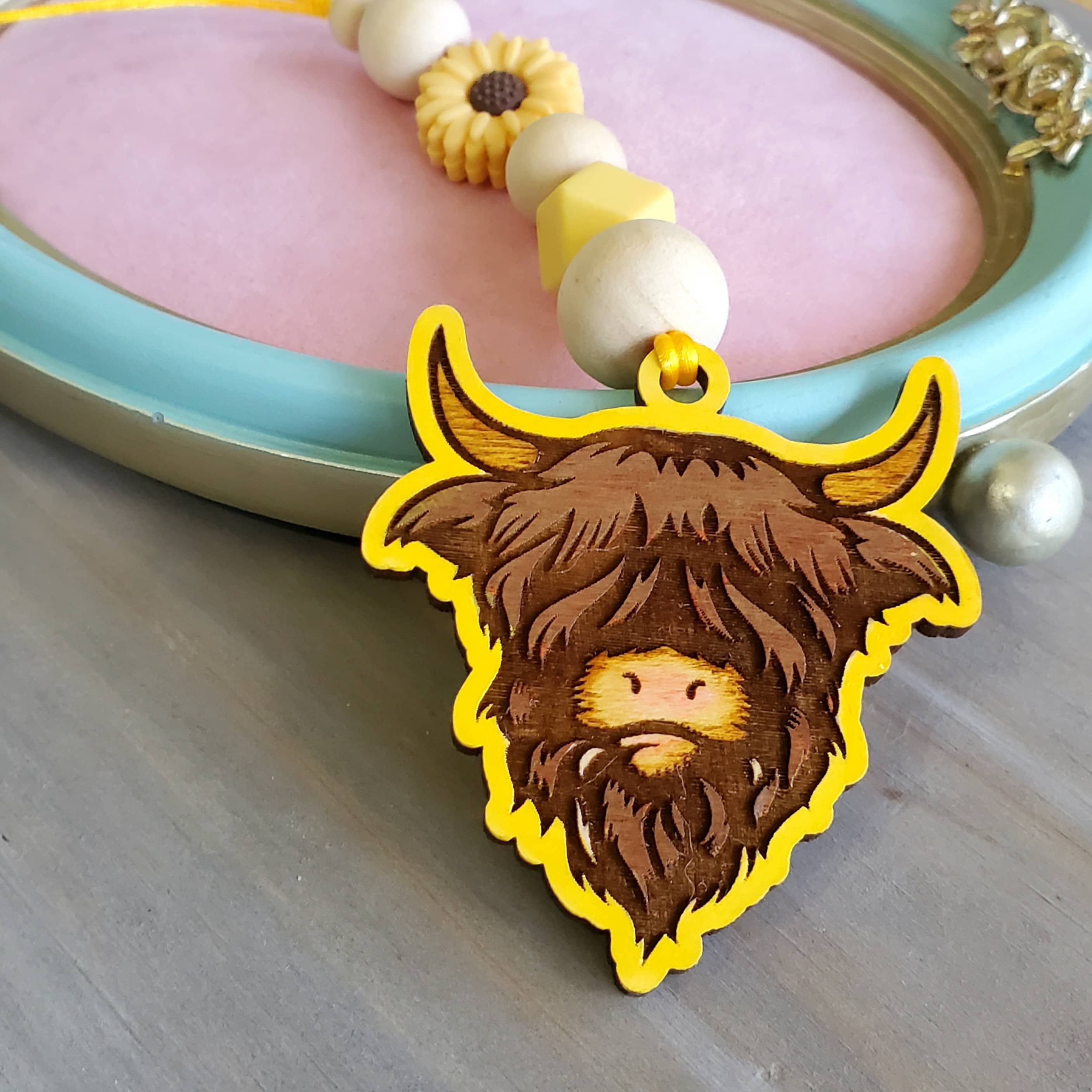 Highland Cow Car Charm, Derape, Slsunflower, Aromatherapy, Air ...