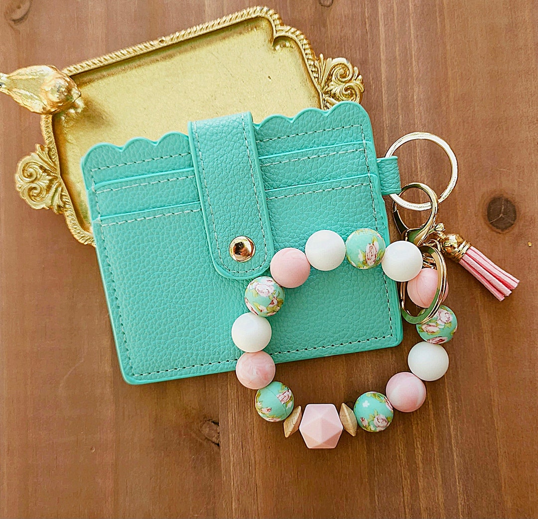 Floral Keychain Wristlet, Wallet, Combination - Etsy