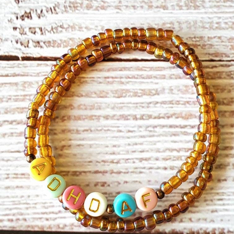 Adhd AF Beaded Bracelet, Seed Beads, Adhd, Adhd Af, Statement Jewelry ...