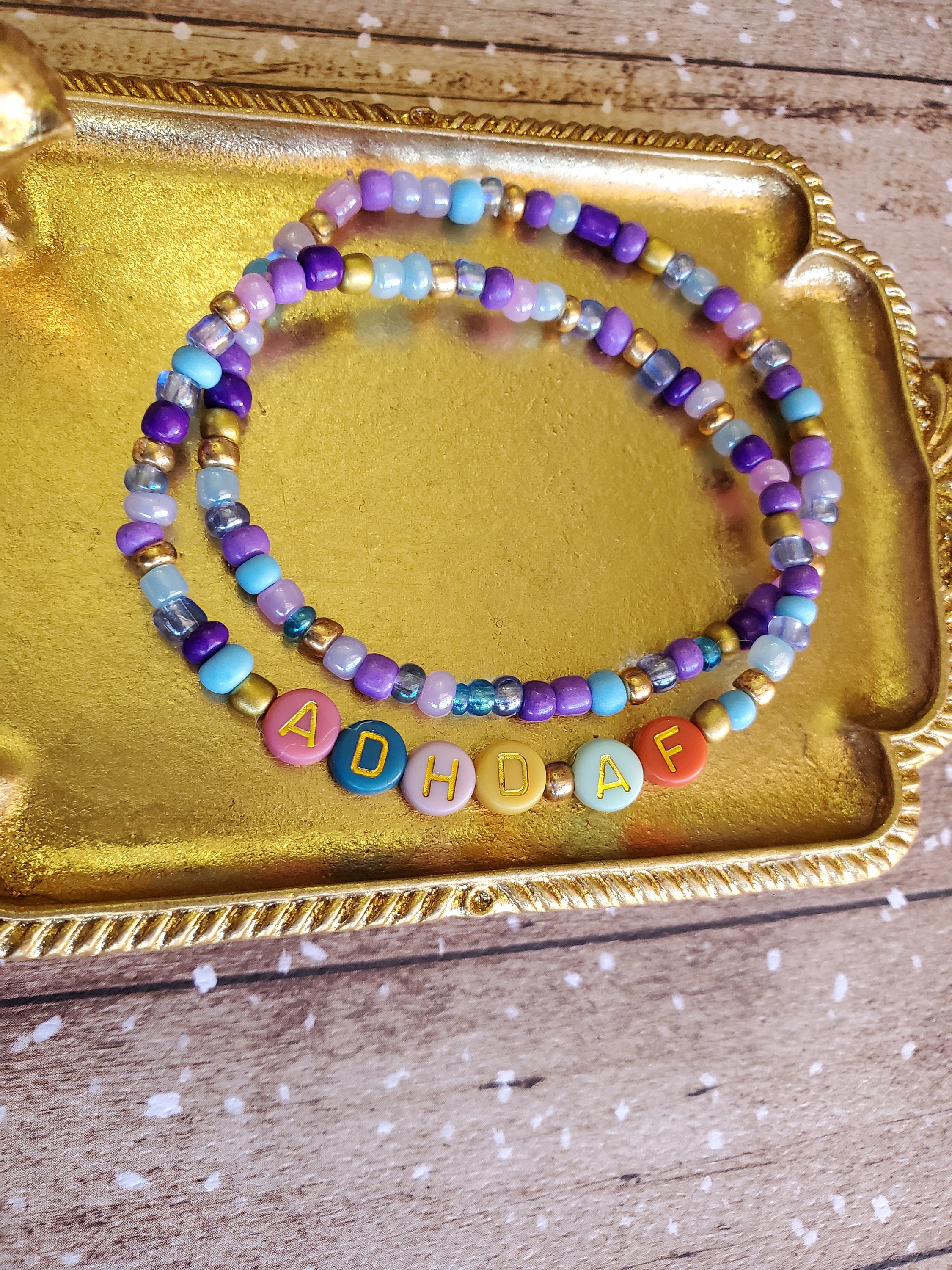 Adhd AF Beaded Bracelet, Seed Beads, Adhd, Adhd Af, Statement Jewelry ...