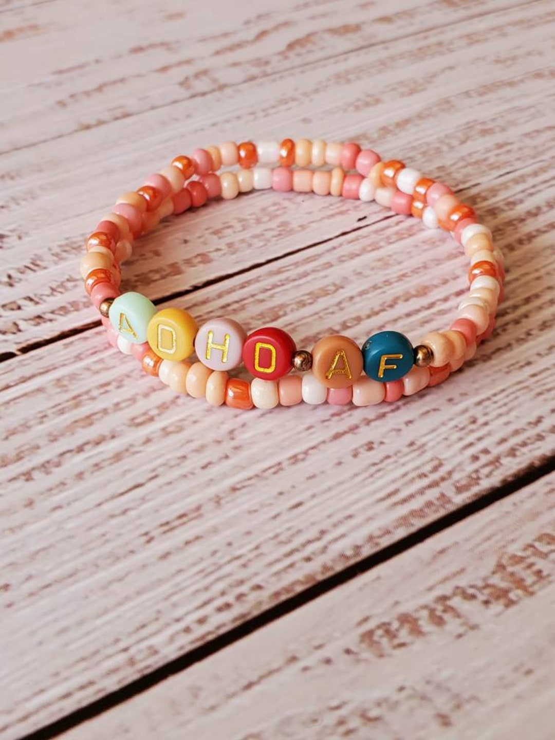 Adhd AF Beaded Bracelet, Seed Beads, Adhd, Adhd Af, Statement Jewelry ...