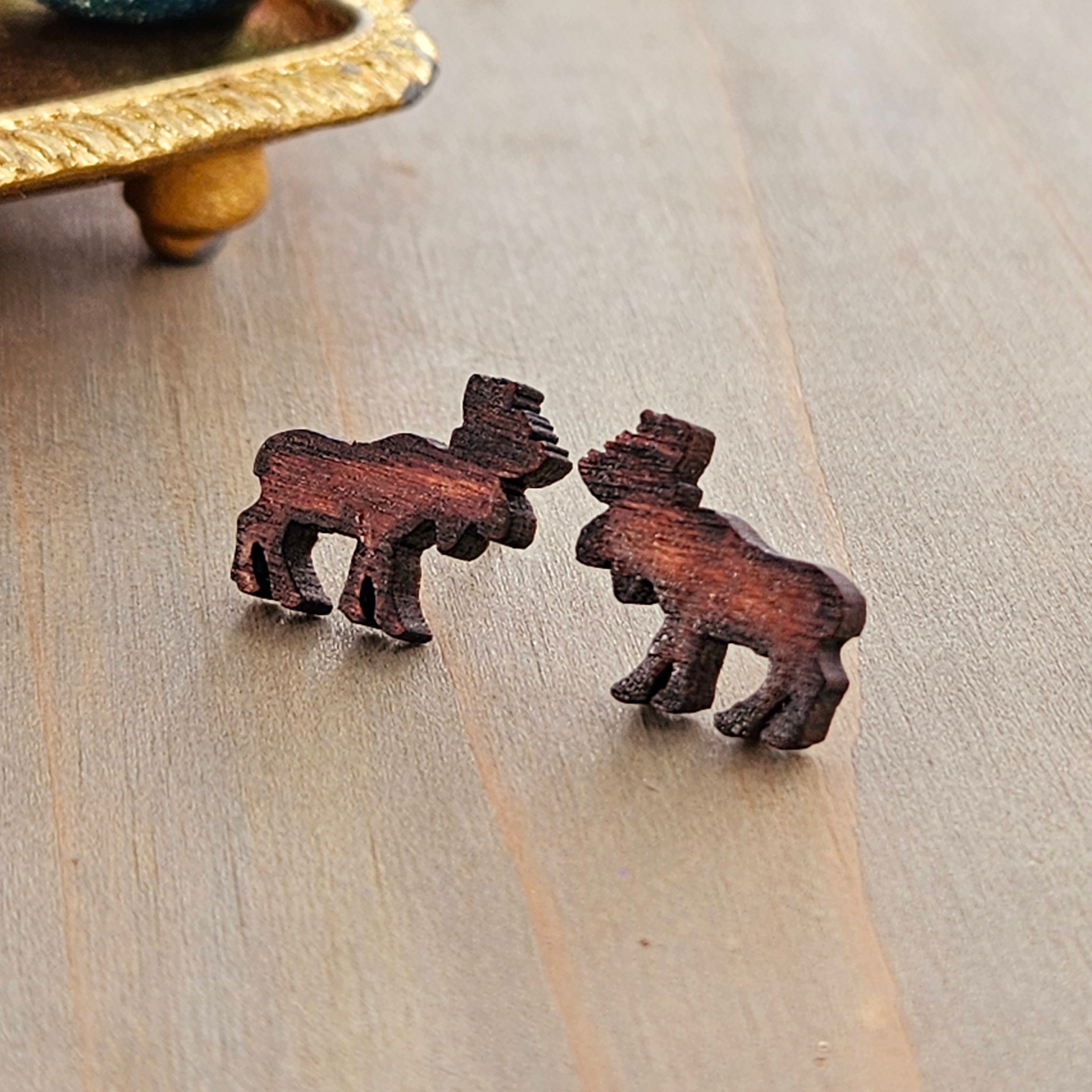 Moose and Squirrel Stud Earrings, Sam and Dean Earrings - Etsy