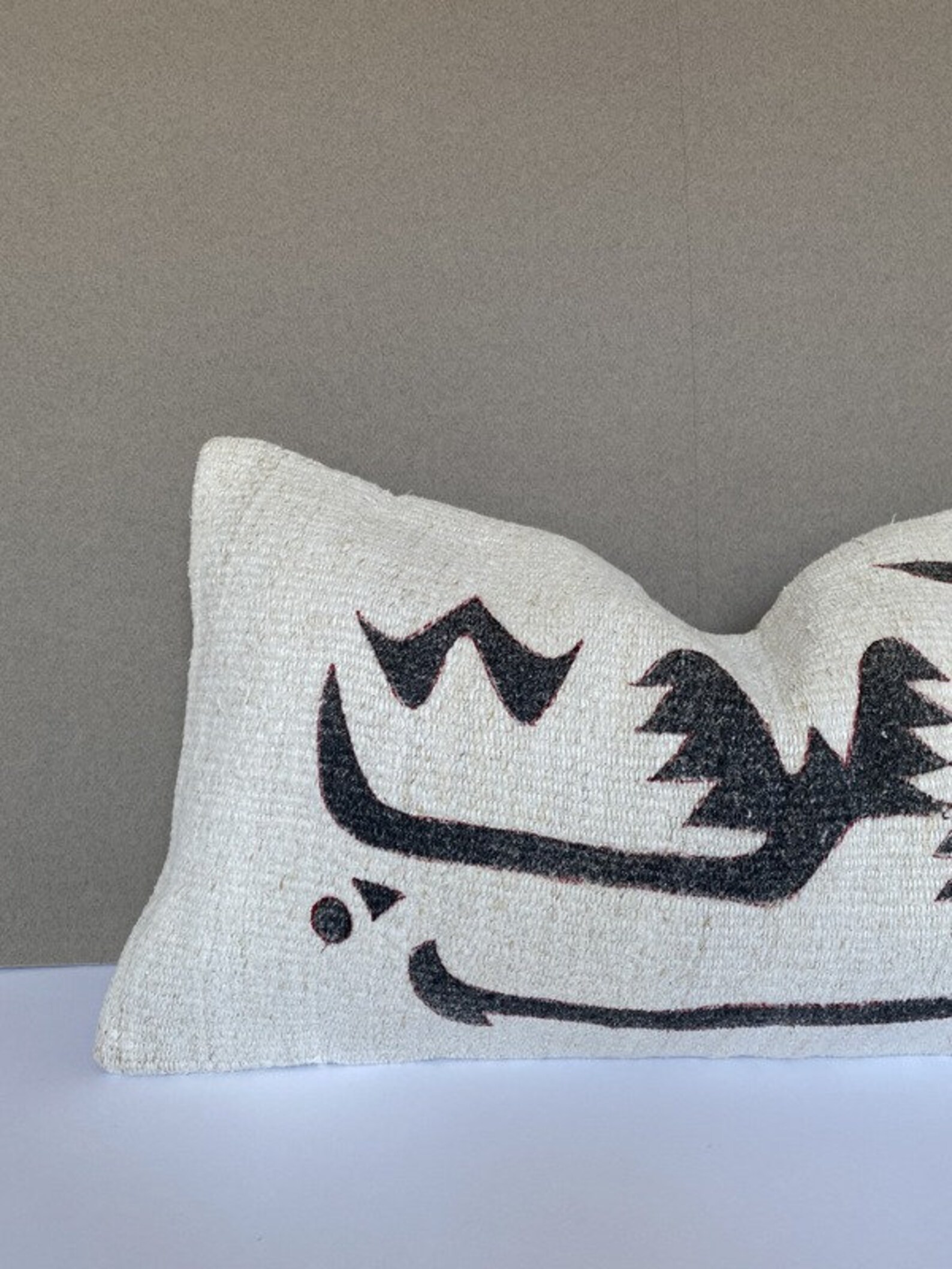 Decorative Pillow, Hand Made, Hemp Pillow Cover, Painted Hemp Cushion ...