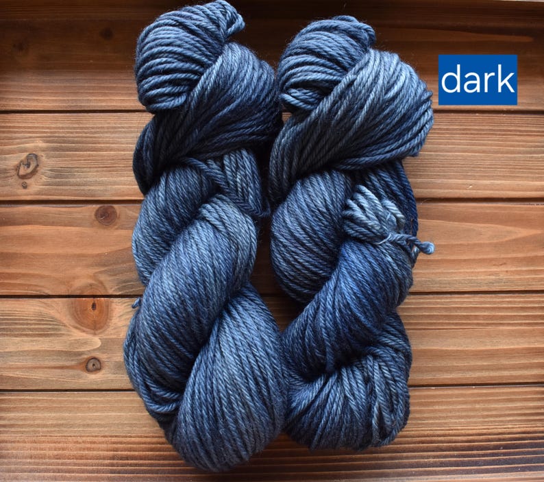 Slate: Hand-dyed Slate Blue Green Yarn. Grey Blue. Grayish Blue. Tonal ...