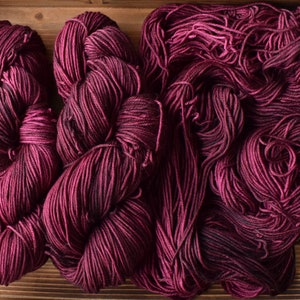 Mulberry: Hand-dyed Yarn. Purplish Red. Maroon Pink. Dark Magenta ...