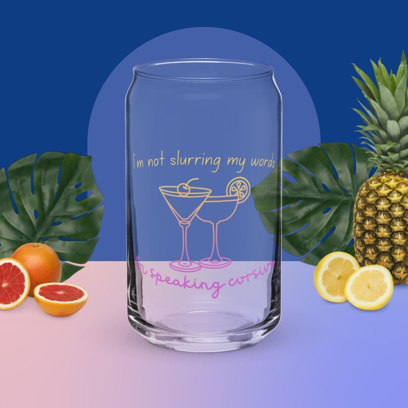 Speaking Cursive Can-shaped Glass Slurring Words Glass Speaking Cursive ...