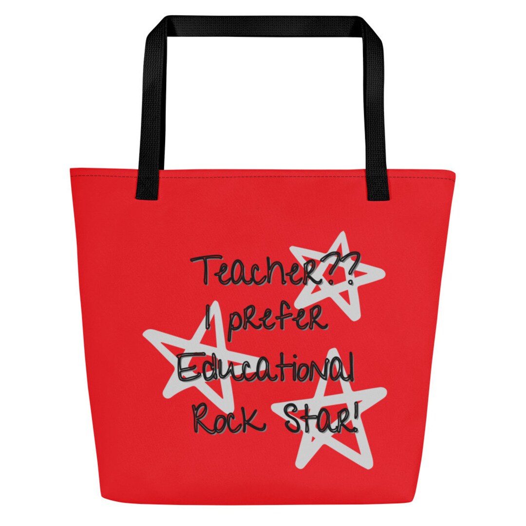 Teacher Large Tote Bag Rock Star Bag Inspire Tote Fun Teach Bag Fun ...