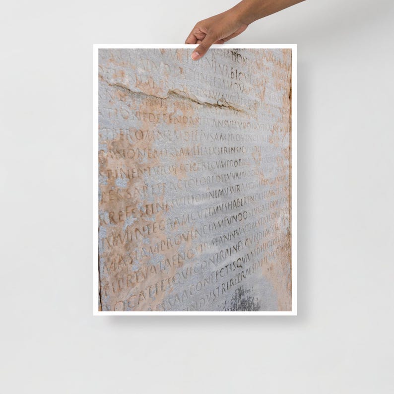 Ancient Roman Latin Inscription Poster | Ephesus Wall Art Print ...