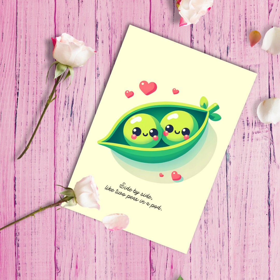 Two Peas in a Pod - Charming Printable Valentine's Card - Etsy