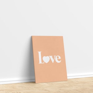 Peach Fuzz 'love' Print - Pantone Color of the Year - Romantic Wall Art ...