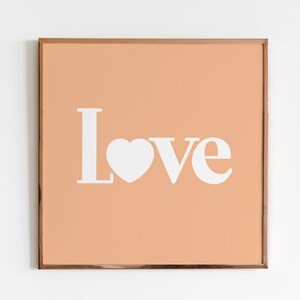 Peach Fuzz 'love' Print - Pantone Color of the Year - Romantic Wall Art ...