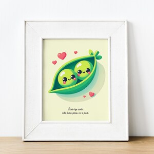 Two Peas in a Pod Poster - A Sweet Valentine's Day Gift for Couple - Etsy