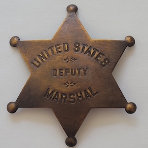 Replica Solid Brass Old West Badge Reproduction Western Antique Brass 3 ...
