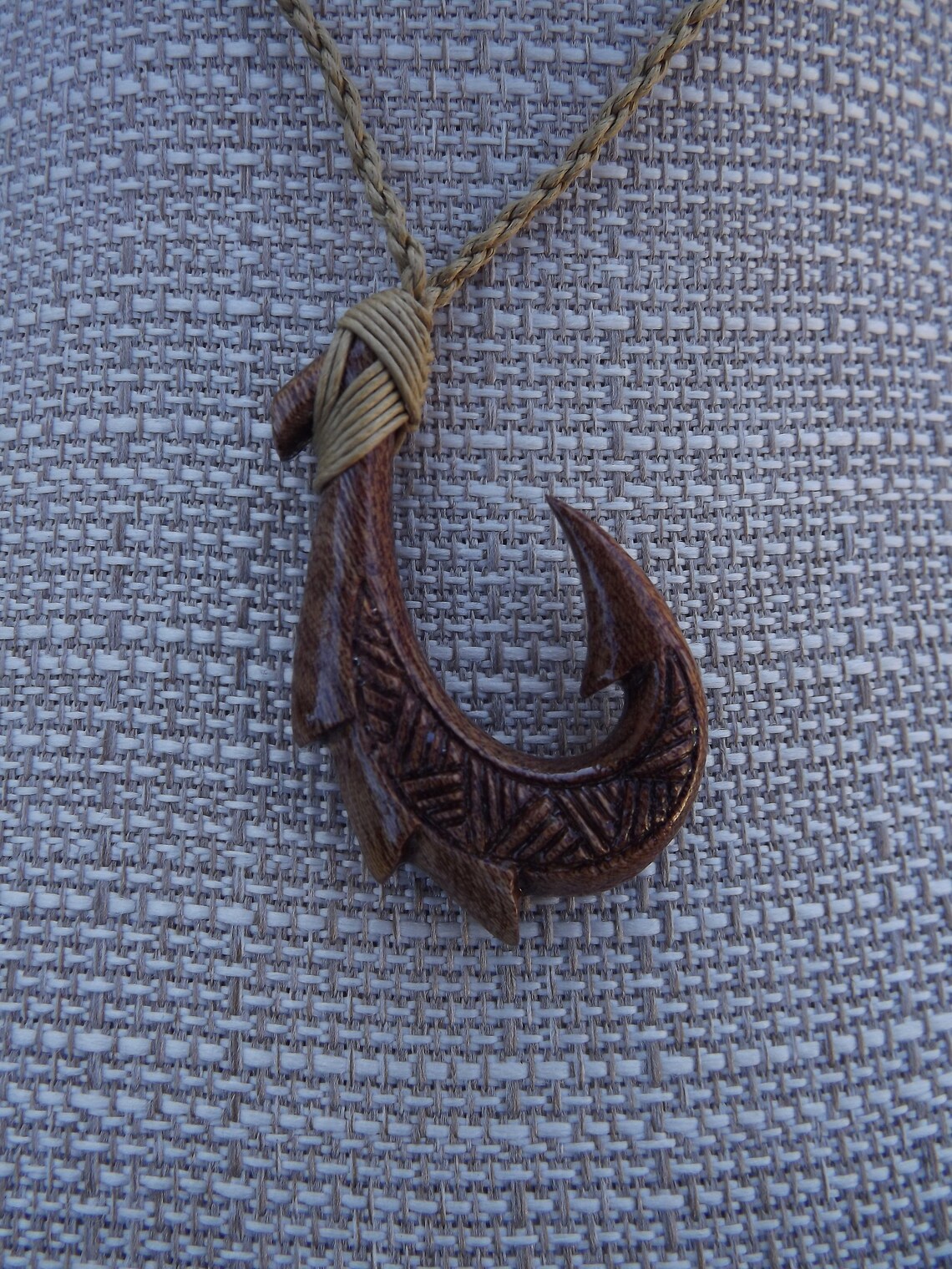 Koa Wood Hawaiian Fish Hook Pendant Necklace Hei Matau - Etsy