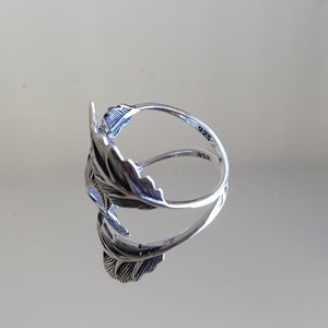 Sterling Silver Fall Leaves Spoon Ring Antique Silver Adjustable Autumn ...