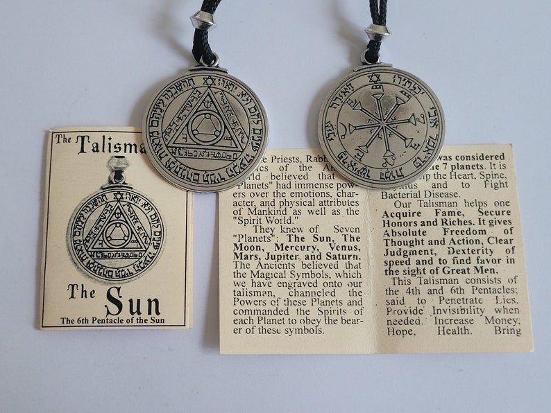 Talisman of Sun Pendant Magic Pentacle Solomon Seal Luck - Etsy