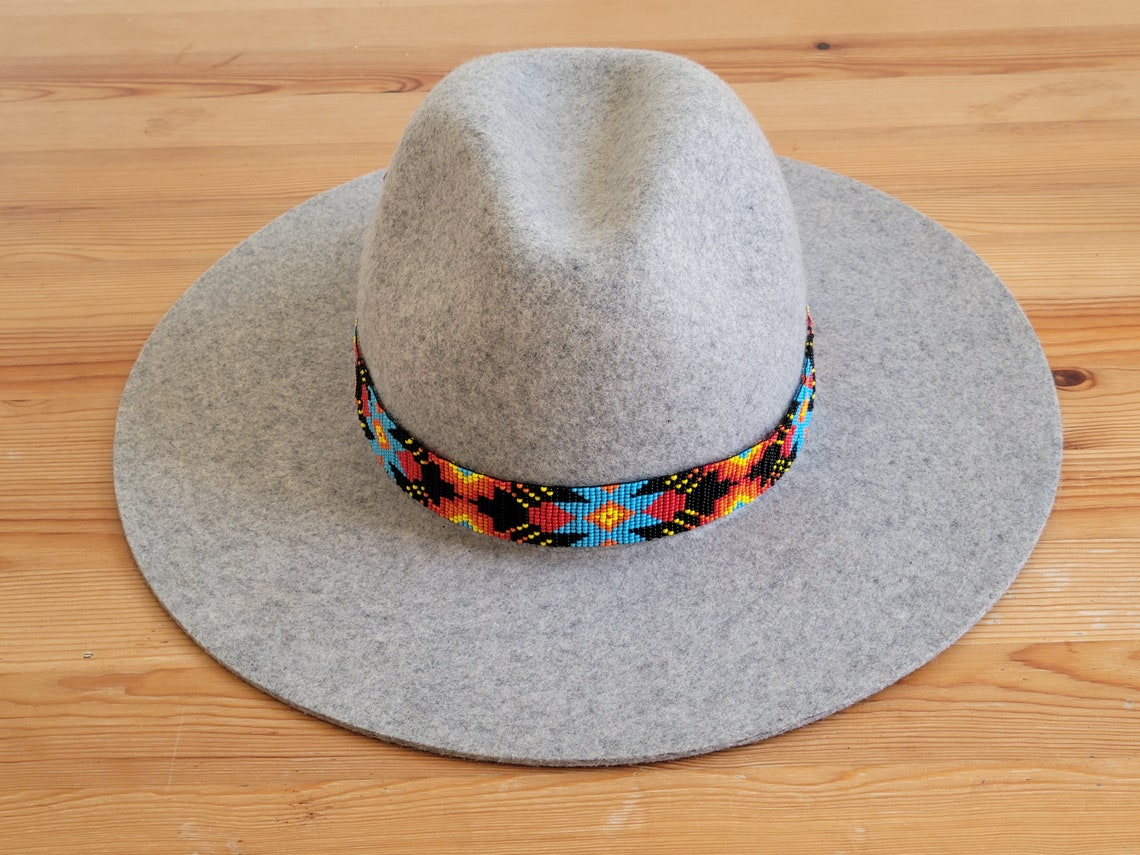 Western Seed Beaded Hat Band Fit Cowboy Hatband Multi Color - Etsy