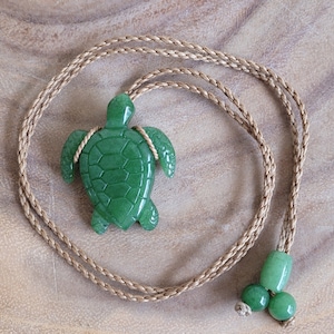 Hawaiian Natural Jade Turtle Necklace Hand Carved Jade Turtle Adjustable Choker - Etsy