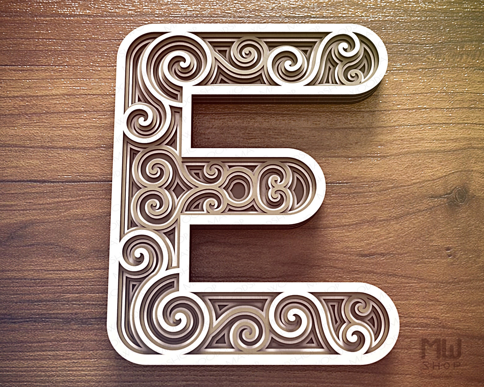Layered Letter E 3D Letter E Svg 3d Layered Mandala SVG | Etsy