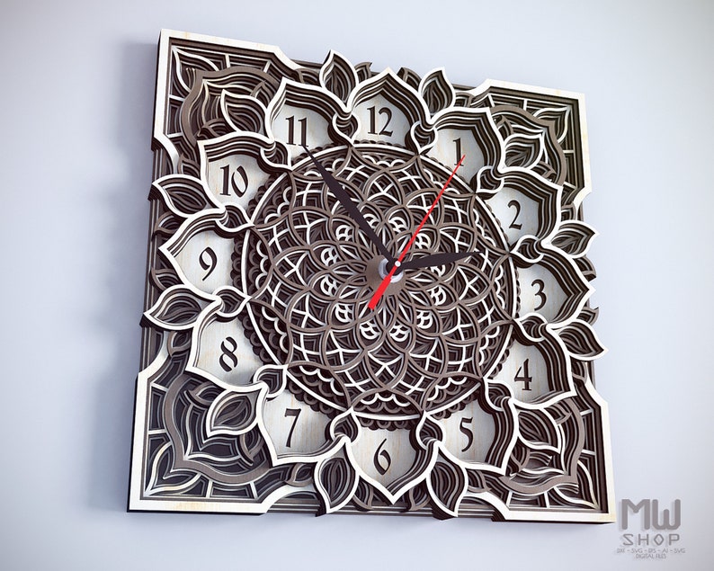 C04 Wall Clock DXF file for Laser Cut and CNC router Laser | Etsy