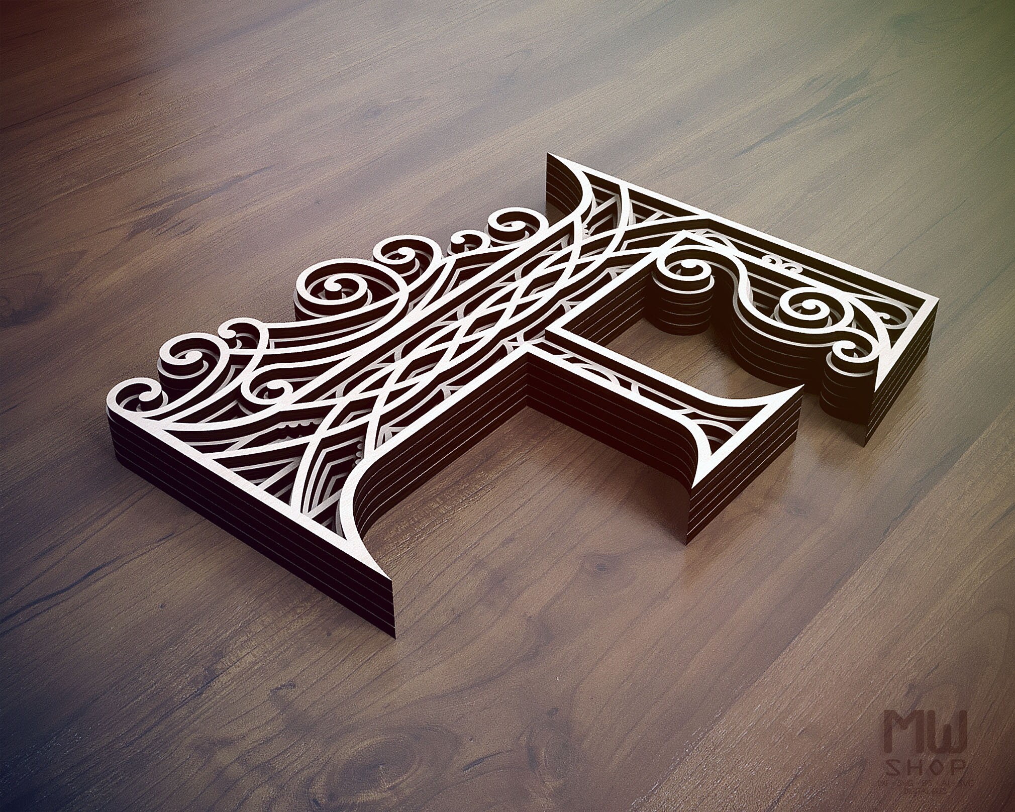 Layered Letter F DXF Alphabet Letter F Wall Art Multilayer | Etsy