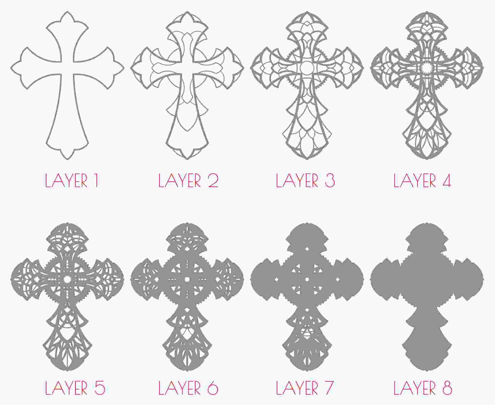 Cr10 Layered Cross DXF Cross Cricut Cross Svg Laser Cut | Etsy