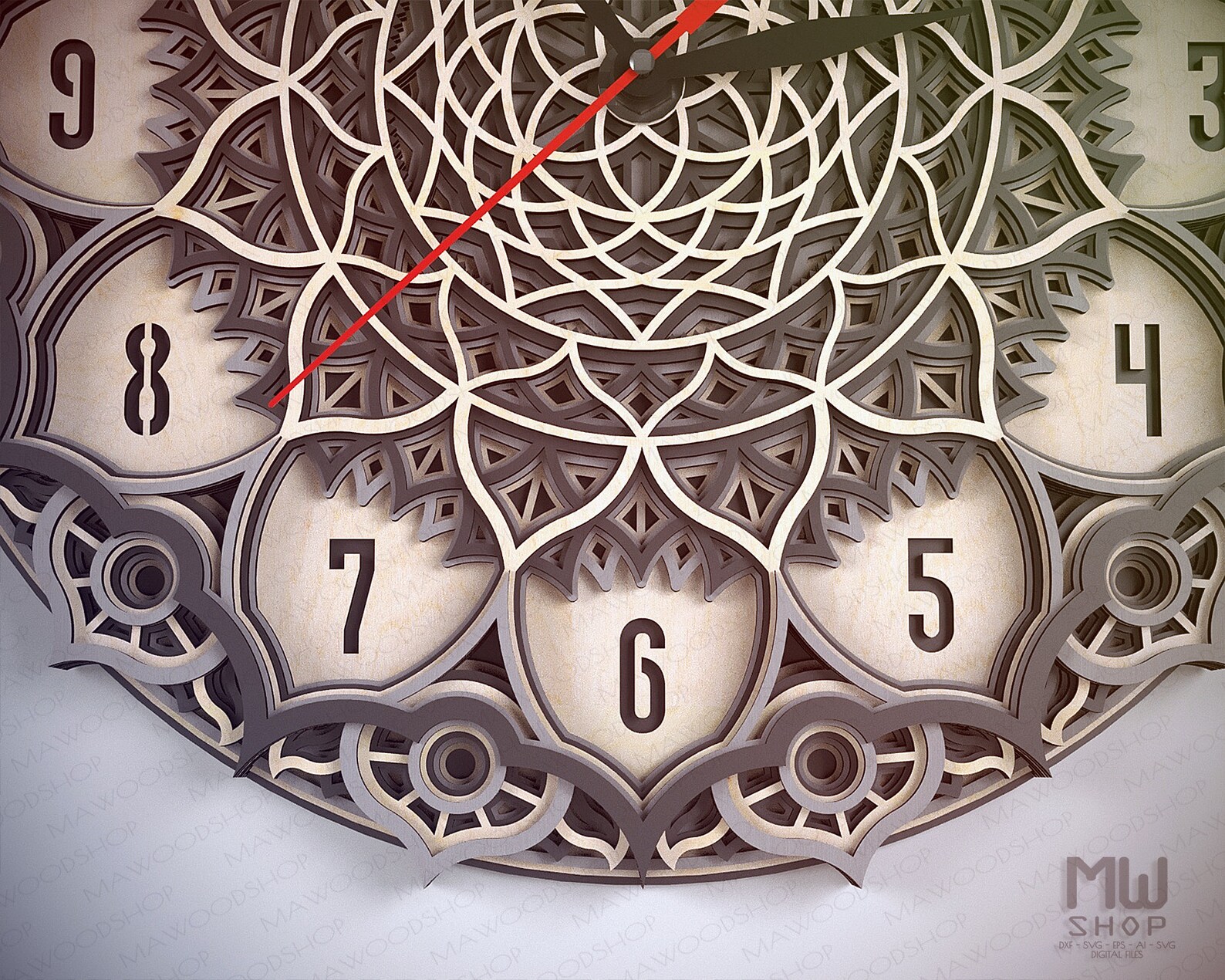 C19 Wall Clock DXF file for Laser Cut and CNC router Laser | Etsy