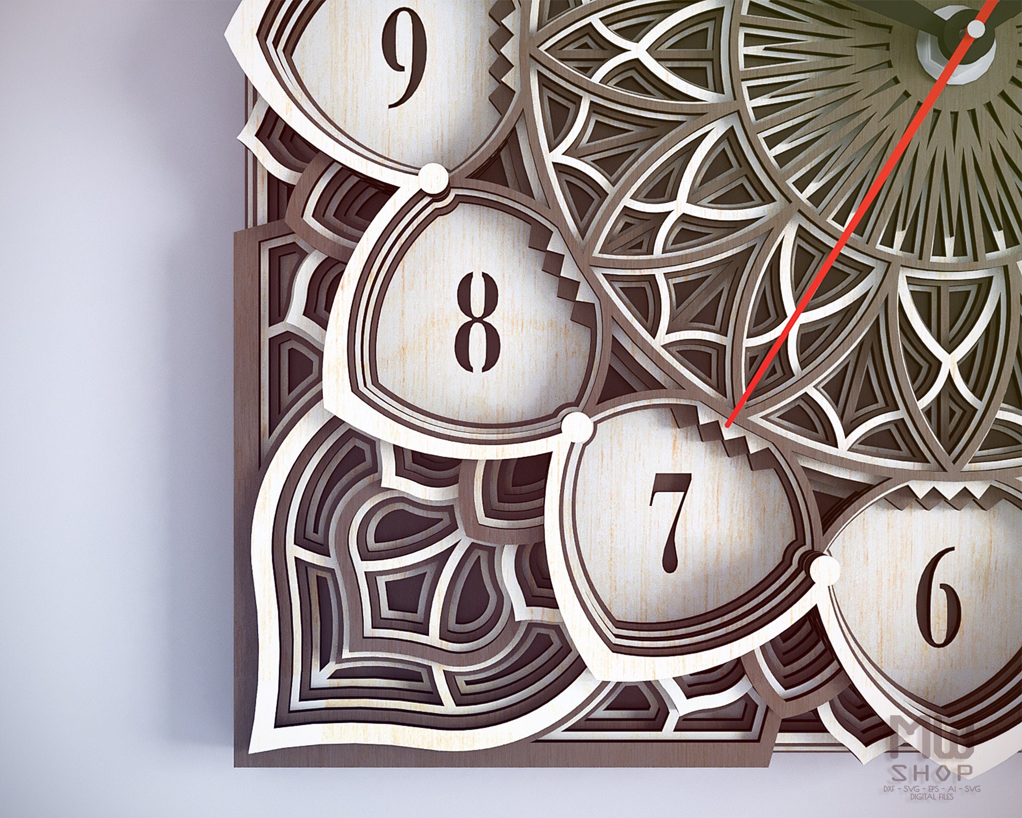 C10 Reloj de pared cortado por láser Dxf archivo DXF del | Etsy