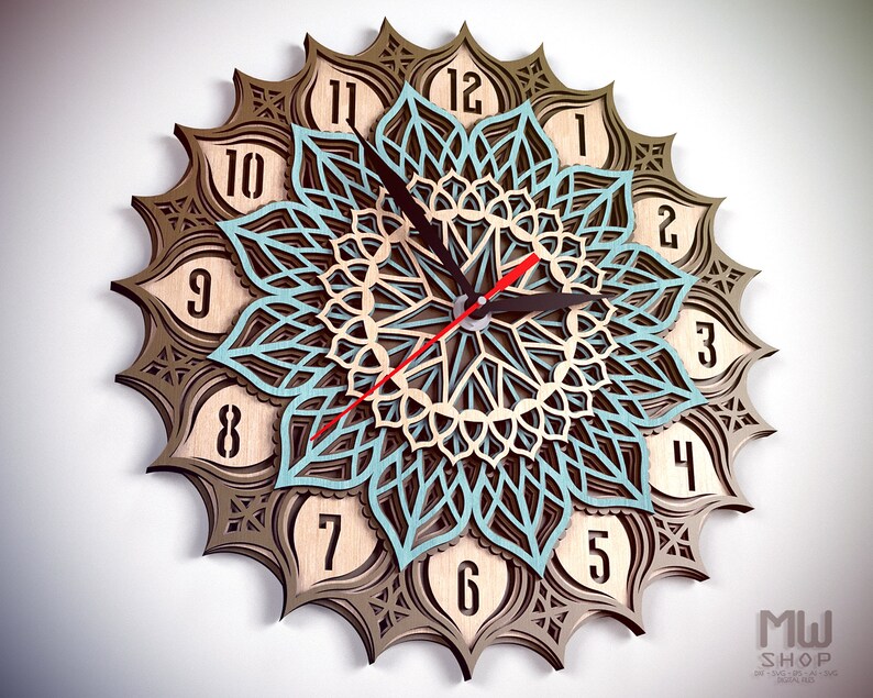 C23 Wall Clock DXF file for Laser Cut and CNC router | Etsy