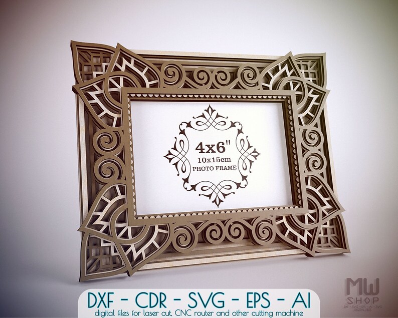 F02 Multilayer Photo Frame DXF file Laser Cut Photo Frame | Etsy