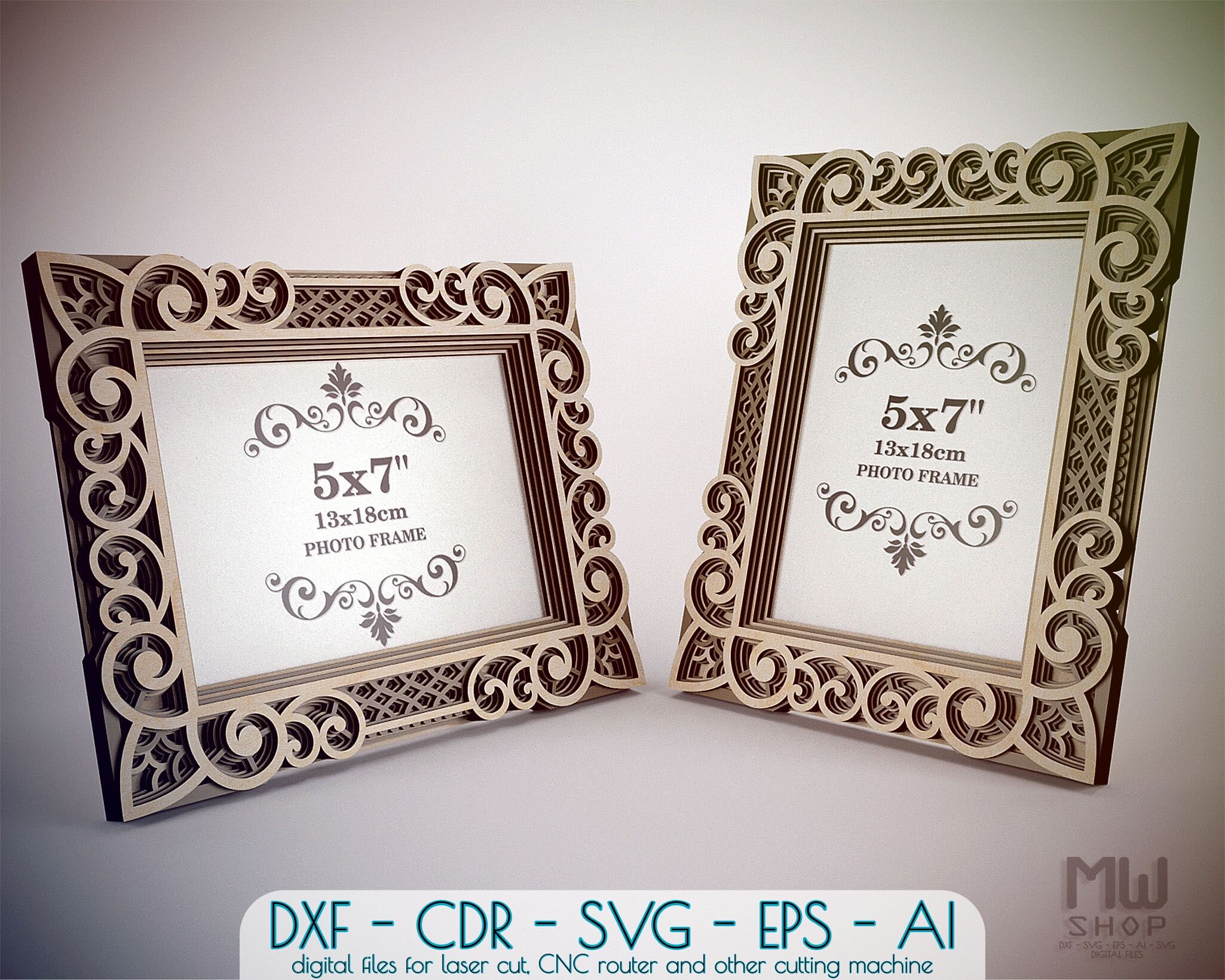 F16 Multilayer Photo Frame DXF file Laser Cut Photo Frame | Etsy