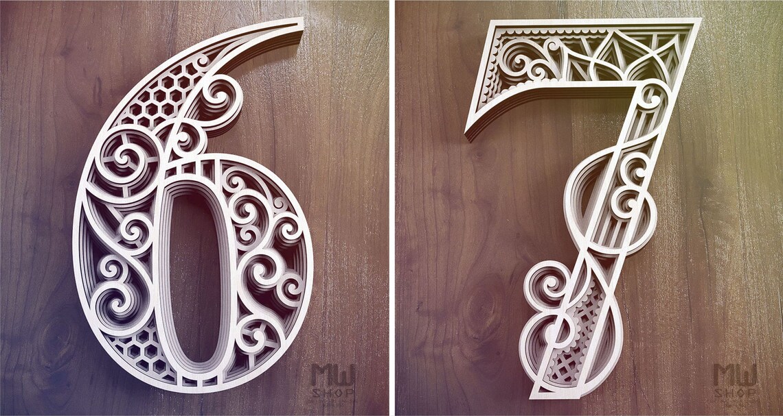 0-9 Multilayer Numbers Bundle Laser Cut DXF Numbers DXF | Etsy