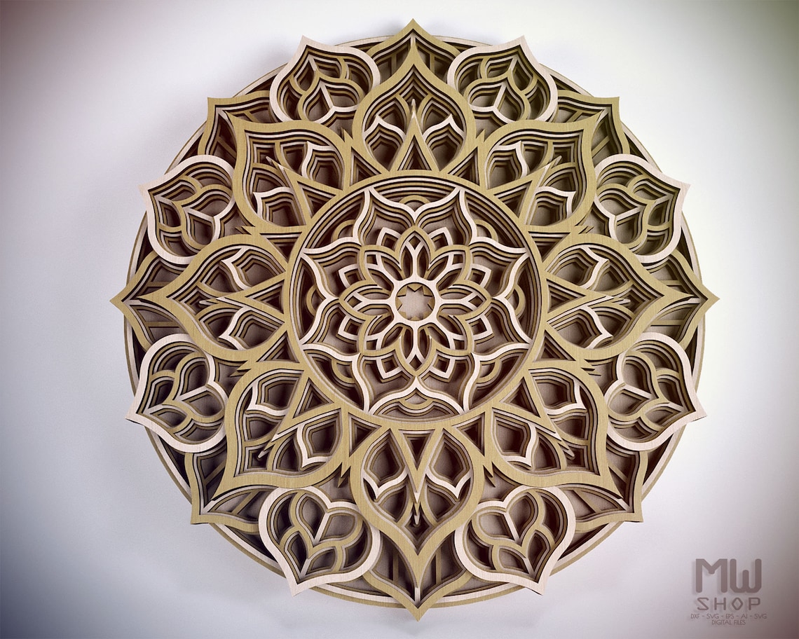 M106 Corte láser DXF Mandala archivo DXF Mandala de | Etsy