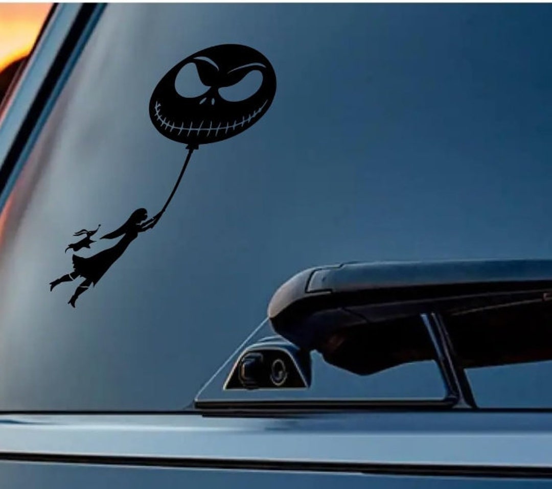 Sally and Zero Floating on Jack Balloon Transfer Decal Sticker. - Etsy