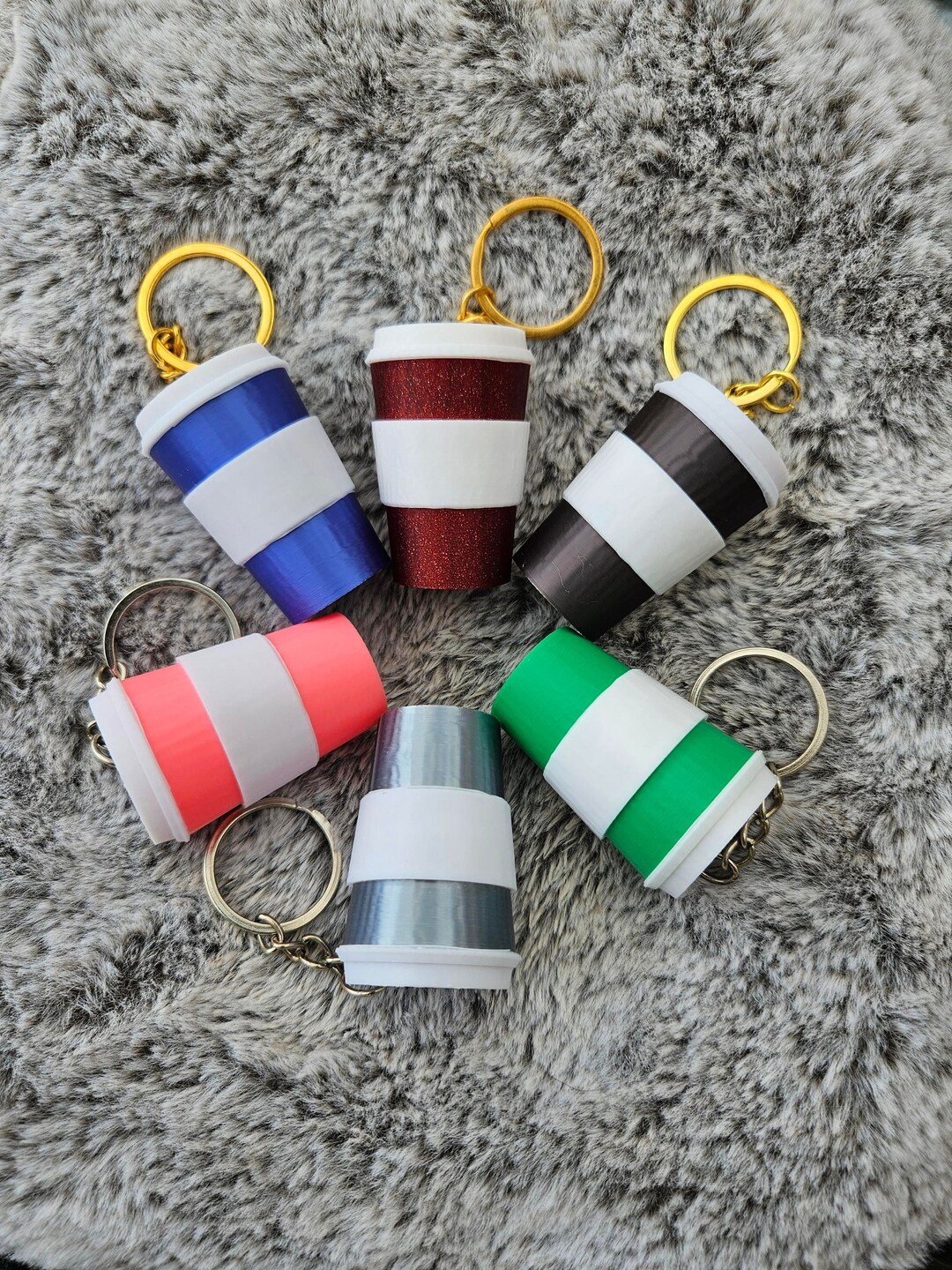 Coffee Cup Keyring 3D Print - Etsy